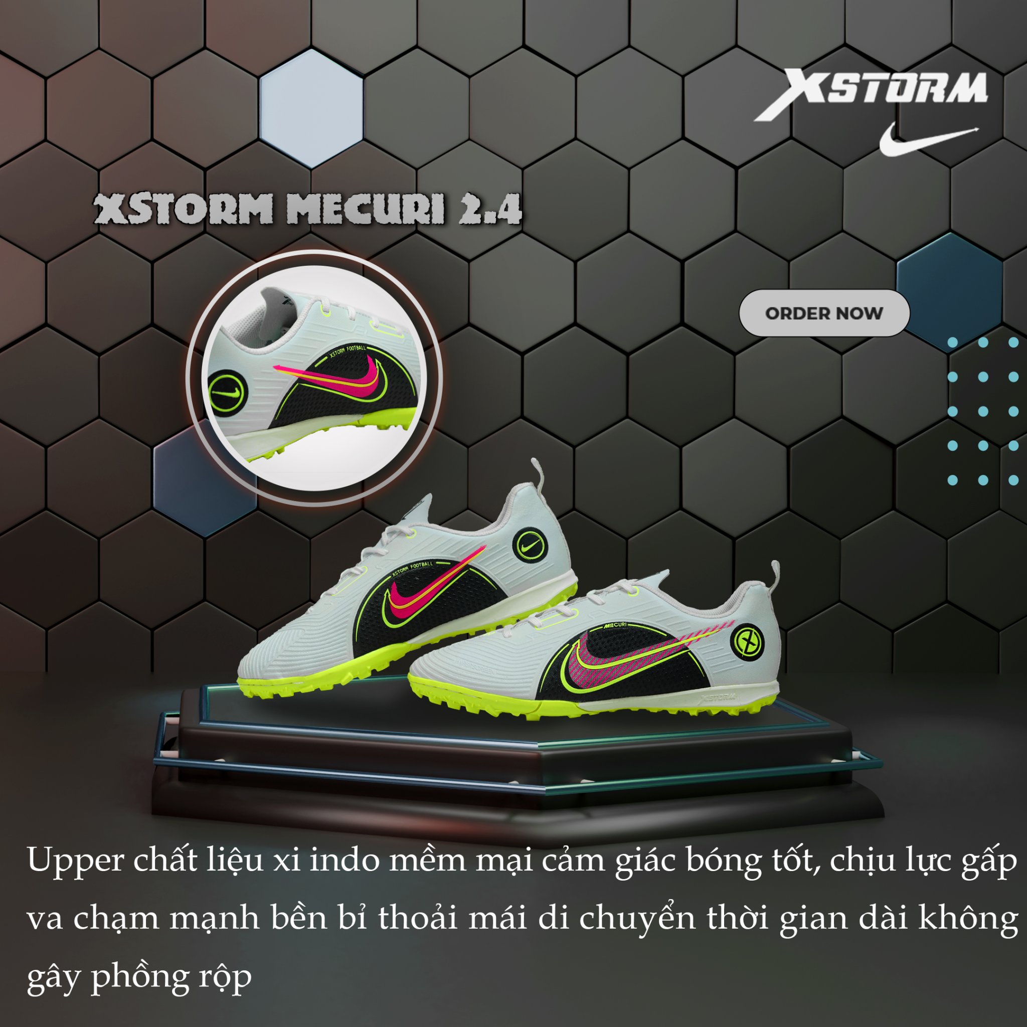 Xstorm MECURI 2.4 - Trắng đen chuối - DAS X SPORT